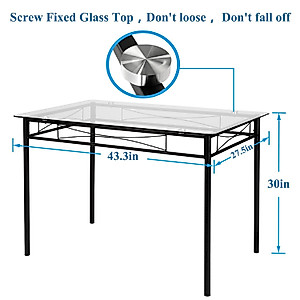 VECELO Kitchen Dining Room Table and Chairs [4 Placemats Included] 5-Piece Dinette Sets, Space Saving, Matte Black