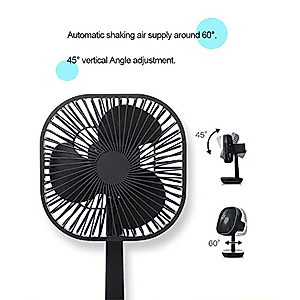 Xingsinan Mini Oscillating fans, USB Rechargeable fan, 3 speed, super quiet, portable small desk fan, small personal cooling fan for home office travel