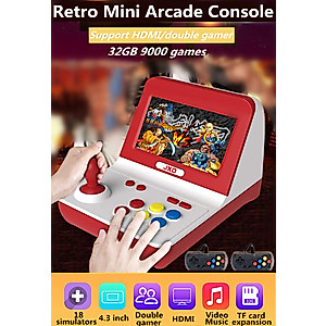 New JXD classic nostalgia big rocker retro Multiplayer mini arcade console Dual-core 32GB build in 9000 games more than 10 simulators such as mame/CPS/arcade mp3 mp4