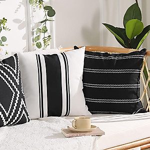 DFXSZ Outdoor Pillow Covers 18x18 Inch Set of 4 Waterproof Modern Geometry Throw Pillows Outdoor Summer Waterproof Decor for Patio Funiture Garden Polyester Cushion Covers 013A