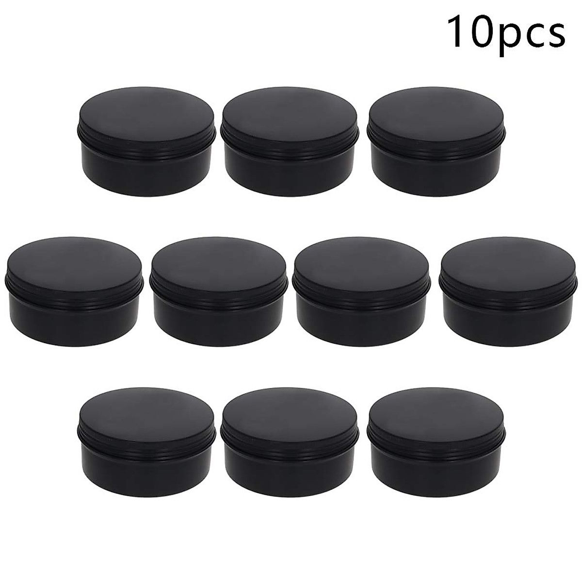 Auniwaig 10pcs 5 oz 150ml Round Aluminum Cans Tin Can Screw Top Metal Lid Containers DIY Tins Makeup Storage Box for Crafts Spices Candles Candies Tea Gift(Black)