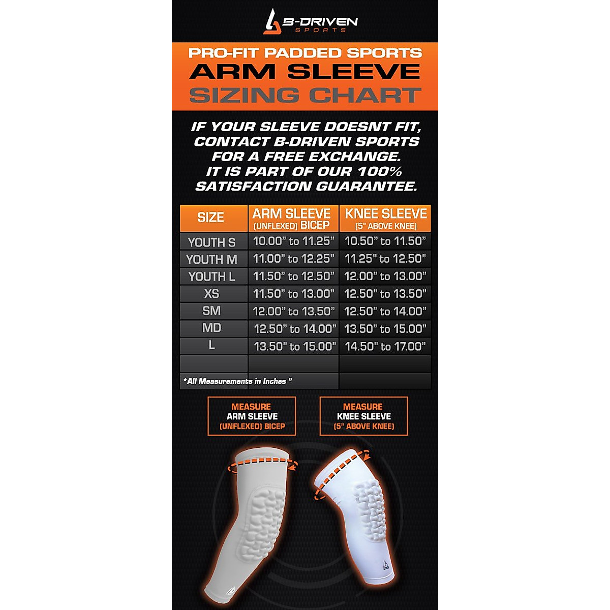 Padded Sports Arm Compression Sleeve for Men, Women - Arm Sleeve Elbow Pads - Football, Baseball, Basketball - 1 Pair