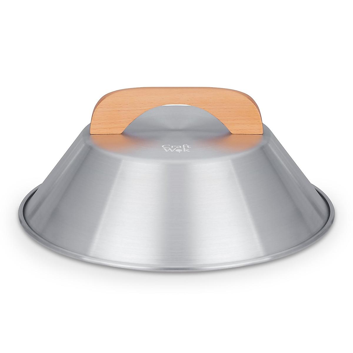 Craft Wok Dome Lid for 14-Inch Woks Traditional Dome Shaped with Wooden Handle Cover for 14 inch Woks Asian Cookware Aluminum / 732W3