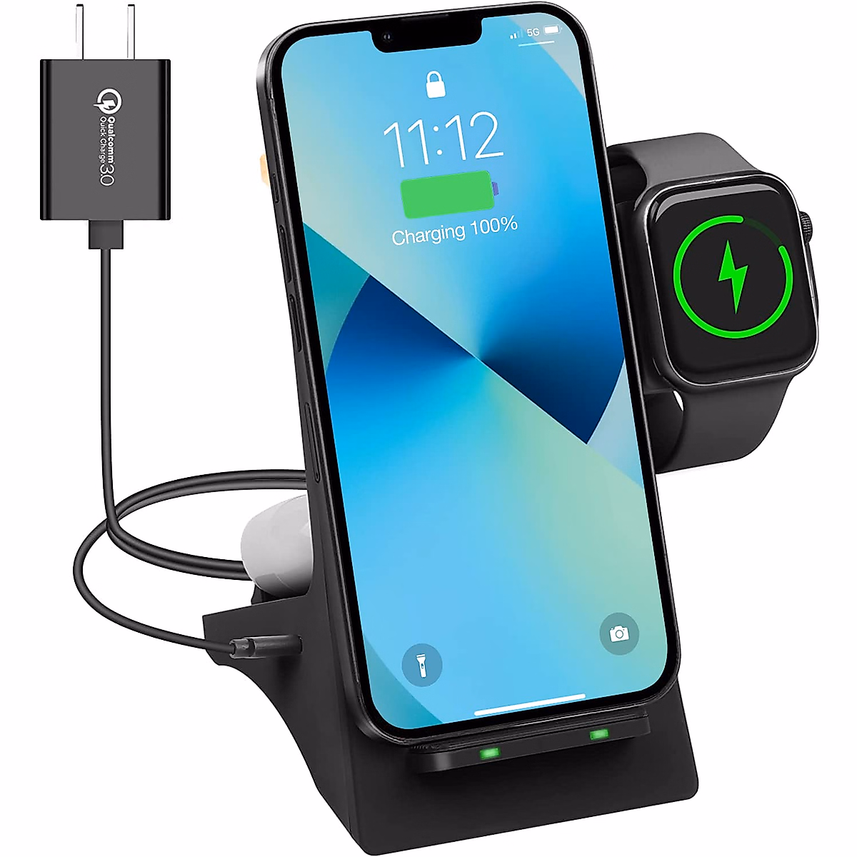 Wireless Charger, 4 in 1 Wireless Charging Station Compatible with Samsung/iWatch/Airpods, and Other Qi-Certified Charging Dock
