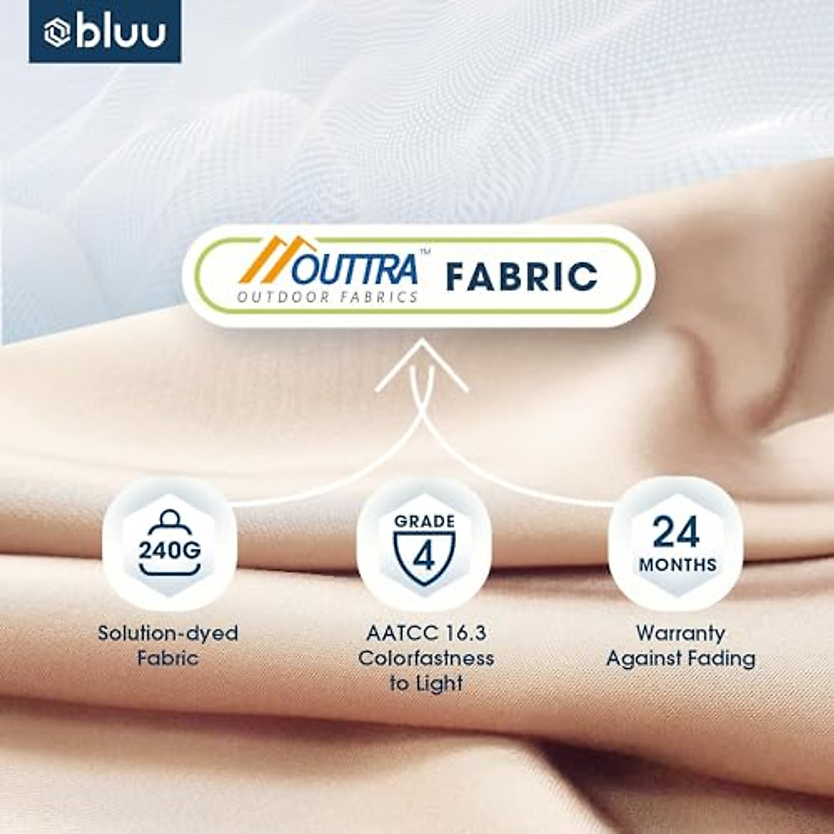 BLUU BANQUET 12ft 2-Tiers Aluminum Patio Umbrella Cantilever Offset Umbrella 60 Month Fade Resistance & UV Protection Outtra Recycled Fabric, 360 Rotation Aluminum Pole with Cross Base（Cream Beige）