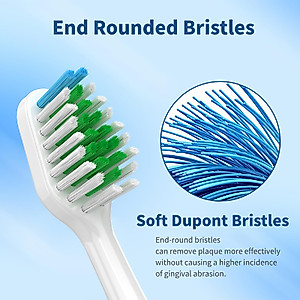 Replacement Brush Heads for Smile Bright Platinum Sonic Electric Toothbrush, Soft Bristles, 5-Pack, with Covers