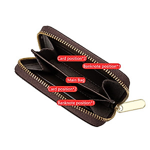 Veki Women's Credit Card Holder, RFID Leather Zipper Wallet, Small Zipper Card Case for Men and Women (White)