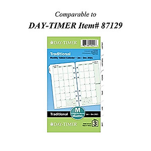 2021 Monthly Planner Refill by AT-A-GLANCE, 87129 DAY-TIMER, 3-3/4" x 6-3/4", Size 3 (063-685Y)