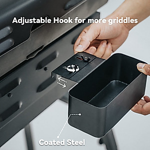 Stanbroil Griddle Grease Cup Tray Holder Catcher Pan with 10 Pack Aluminum Drip Pans Rear Grease Cup Liners for Blackstone 17", 22", 28", 36" Griddles