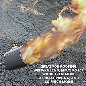 Ivation 500,00 BTU Propane Torch, Heavy Duty Weed Burner, Extra Long 10’ Hose, Adjustable Flame Control & Flint Ignitor, Outdoor Weed Killer for Weeds, Snow Melting, Roofing, Roads & More