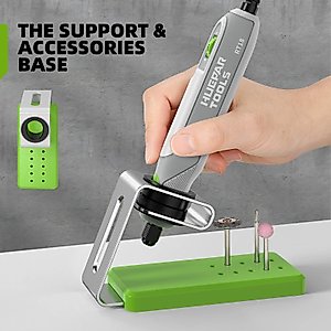 Huepar Tools Rotary Tool kit, Rotary Tool Set with Stand, 51 PCS Accessories(Keyless Chuck), 4 Variable Speed18,000RPM, Ideal for DIY, Woodwork & Hobby Craft, Dremel Compatible - RT18