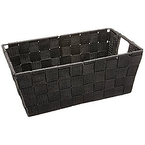 Whitmor 6581-2712-BLK Woven Strap Small Shelf Tote Black
