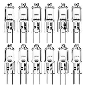 AHEVO G4 Halogen T3 20 Watt 280lm G4 Bi-Pin Bulb AC/DC12 Volt for Under Cabinet Puck Light, Chandeliers, Track Lighting,20W 12V Warm White 2700K (12 Pack)