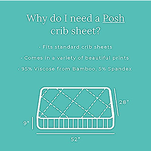 Posh Peanut Fitted Crib Sheet, Soft Viscose from Bamboo Fabric, Standard Crib and Toddler Mattresses 52" by 28" (Construction Cars)