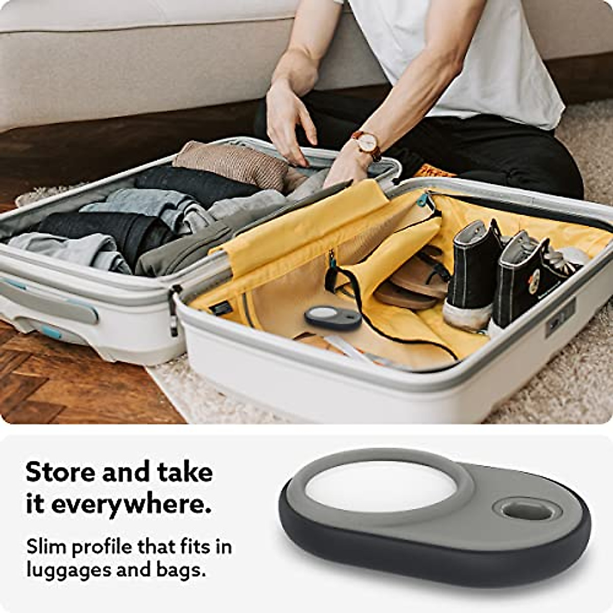 Caseology Nano Pop Compatible with Apple AirTag Case for AirTag Holder (2021) - Black Sesame