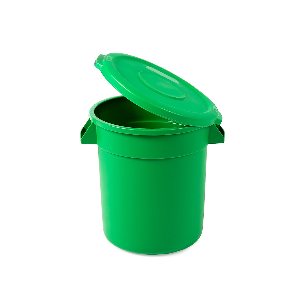 PRO&Family 10 Gallon Trash Can with Lid Round Ingredient Storage Containers Recycling Bin Kitchen Garbage Can Office Garbage Can Trash Barrel Plastic Barrel Yard Waste Bin Outdoor Trashcan (1, Green)