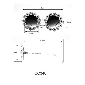 Circus NY by Sam Edelman Women's CC346 Daisy Flower Round Sunglasses with UV400 Protection - Trendy Gifts for Her, 49mm