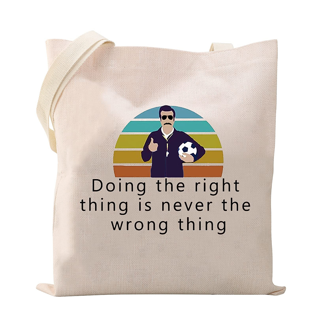XYANFA Ted Coach Makeup Bag Lasso TV Show Lover Gift Soccer Fan Motivational quote Travel Bag (doing the right thing tote bag)