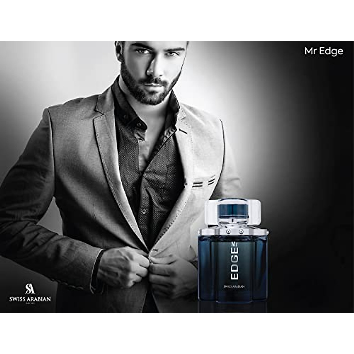 Swiss Arabian Mr EDGE - Luxury Products From Dubai - Long Lasting, Addictive Personal EDP Spray Fragrance - Seductive Signature Aroma - 3.4 Oz