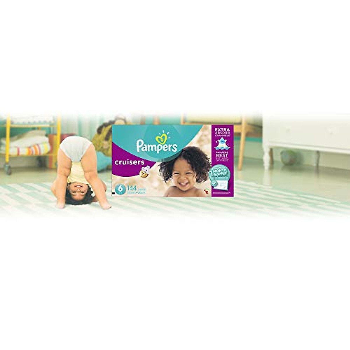 Pampers Cruisers Disposable Diapers, Size 6, 144 Count
