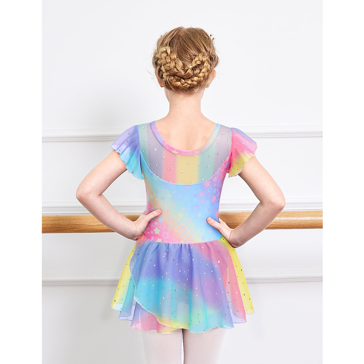 Zaclotre Girls Ballet Leotards Ruffle Sleeve Sparkle Dance Leotard Toddler Ballerina Dress Outfits