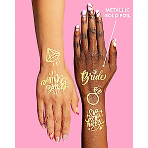 xo, Fetti 30 Bride Tribe Metallic Tattoos | Bachelorette Party Decorations, Bridesmaid Favor + Bride To Be gold