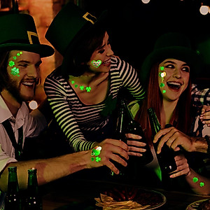 238 Pcs St. Patrick's Day Temporary Tattoos Glow in The Dark Tattoo Stickers St Patrick's Green Shamrock Face Tattoos St Patrick's Day Accessories for Kids Adults Irish Parade Party Favor Decorations