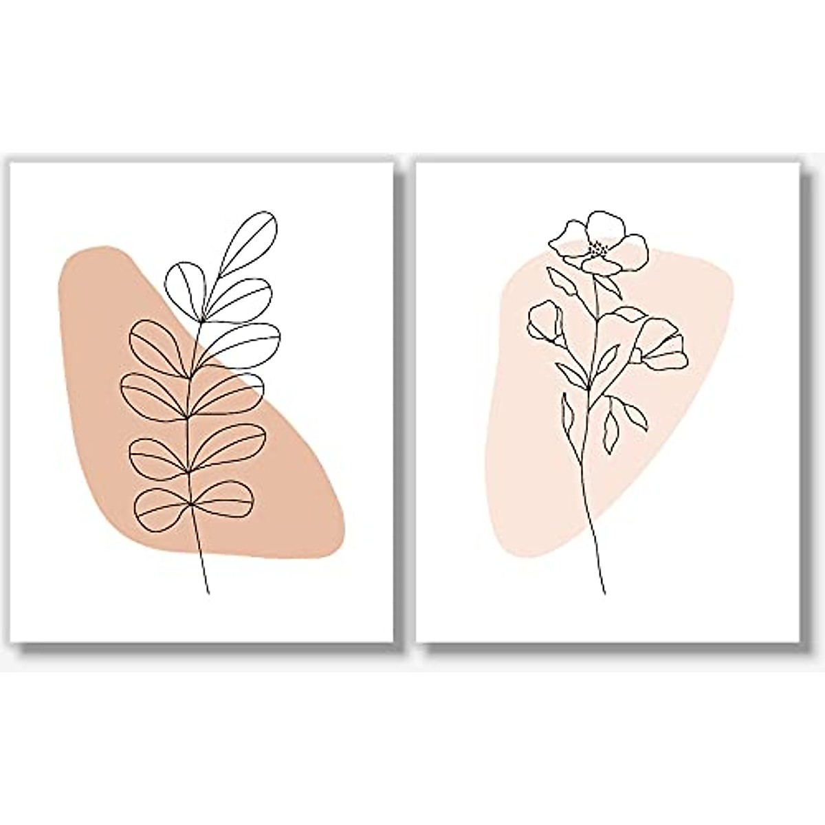 Line Art - Minimalist Decor - Floral Abstract Prints - Set of 6 (8x10) - Unframed