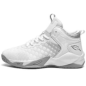 CJSPORX Mens Basketball Shoes Anti Slip Fashion Sneakers Zapatos de Hombre White-5 Size 8.5