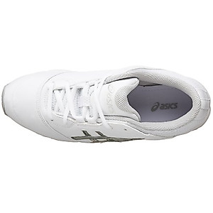 ASICS Women's Cheer 5 Cheerleading Shoe,White/Interchange/Silver,6.5 B US