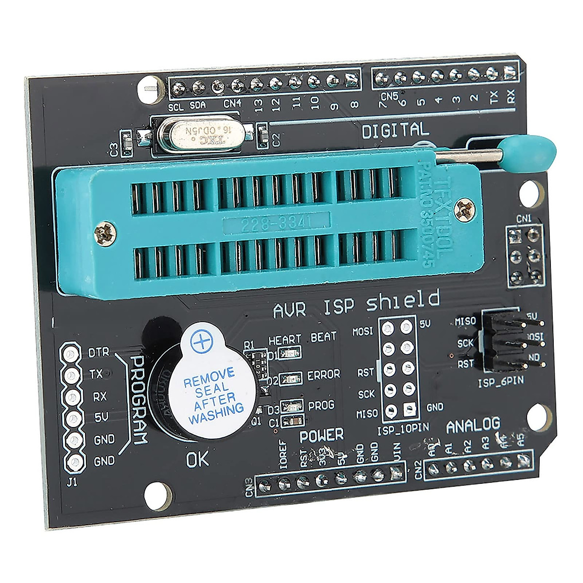 Programmer Expansion Board, AVR ISP Burning Burn Bootloader Module, with On-Board Buzzer and LED Indicator Light