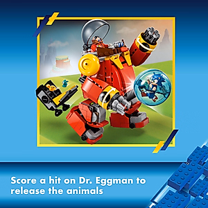 LEGO Sonic The Hedgehog Sonic vs. Dr. Eggman’s Death Egg Robot Building Toy for Sonic Fans and 8 Year Old Gamers, includes Speed Sphere and Launcher Plus 6 Sonic Figures for Creative Role Play, 76993