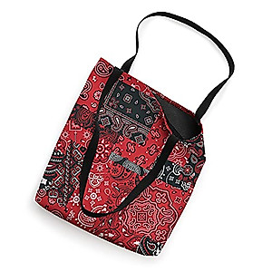 Trendy Red Paisley Bandana Patchwork Tote Bag