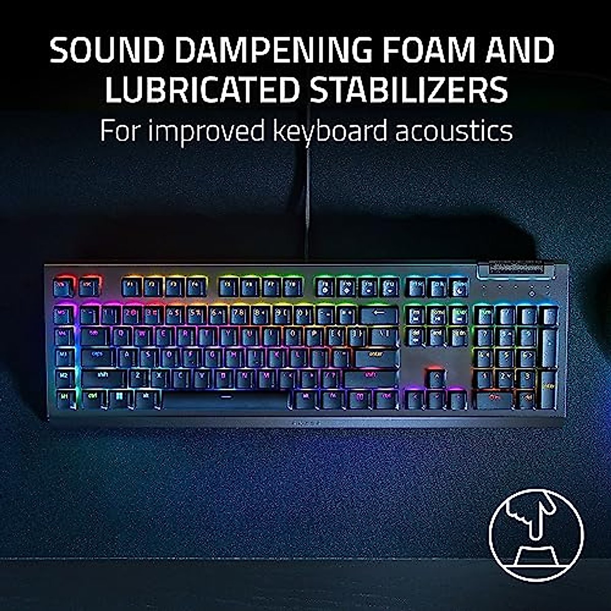 Razer BlackWidow V4 X - Mechanical Gaming Keyboard: Yellow Switches Linear & Silent - 6 Dedicated Macro Keys - Chroma RGB - Doubleshot ABS Keycaps - Media Controls - Sound Dampening & Stabilizers