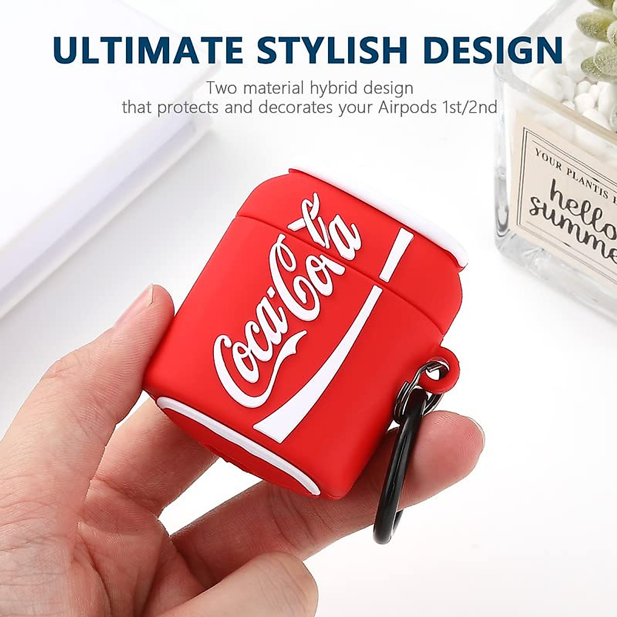 CULIPPA for AirPods 2 Case Cover for Airpods 2nd Generation Silicone Protective Case Cool Cartoon Skin Portable & Shockproof Design for Women Girls with Keychain for Apple Airpods 2/1 Charging Case