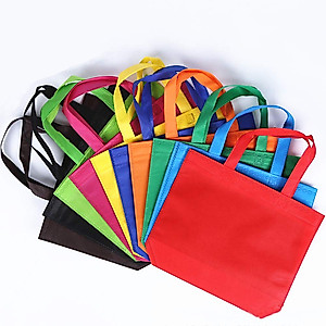 HoYuanFlo 10PCS Reusable Tote Bags Travel To-Go Kicthen Dining Food Non-woven Fabric Shopping Grocery Bags with Handles
