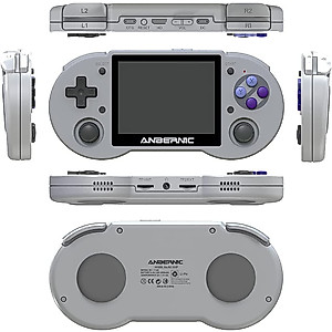 RG353P Handheld Game Console Built-in 64gb Game Card, 3.5 Inches Screen Portable Retro Game Console Support WiFi & Bluetooth, Android/Linux Dual System Open Source Game Machine U.S. Seller! (Gray)