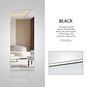 self Full Length Floor Mirror 65"x22" Large Rectangle Wall Mirror Standing Hanging or Leaning Against Wall for Bedroom, Dressing and Wall-Mounted Thin Frame Mirror - Oxidized Silver