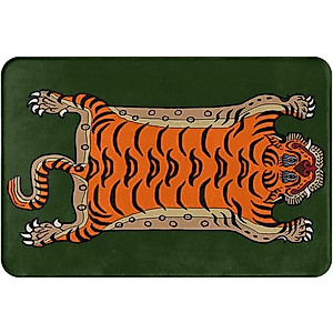 Tiger Skin Green Doormat Front Entrance Door Mat for Waterproof Floor Mat for Home Garage Entrance Balcony Bathroom Area 16 * 24 Inche