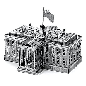 Metal Earth White House 3D Metal Model Kit Bundle with Tweezers Fascinations