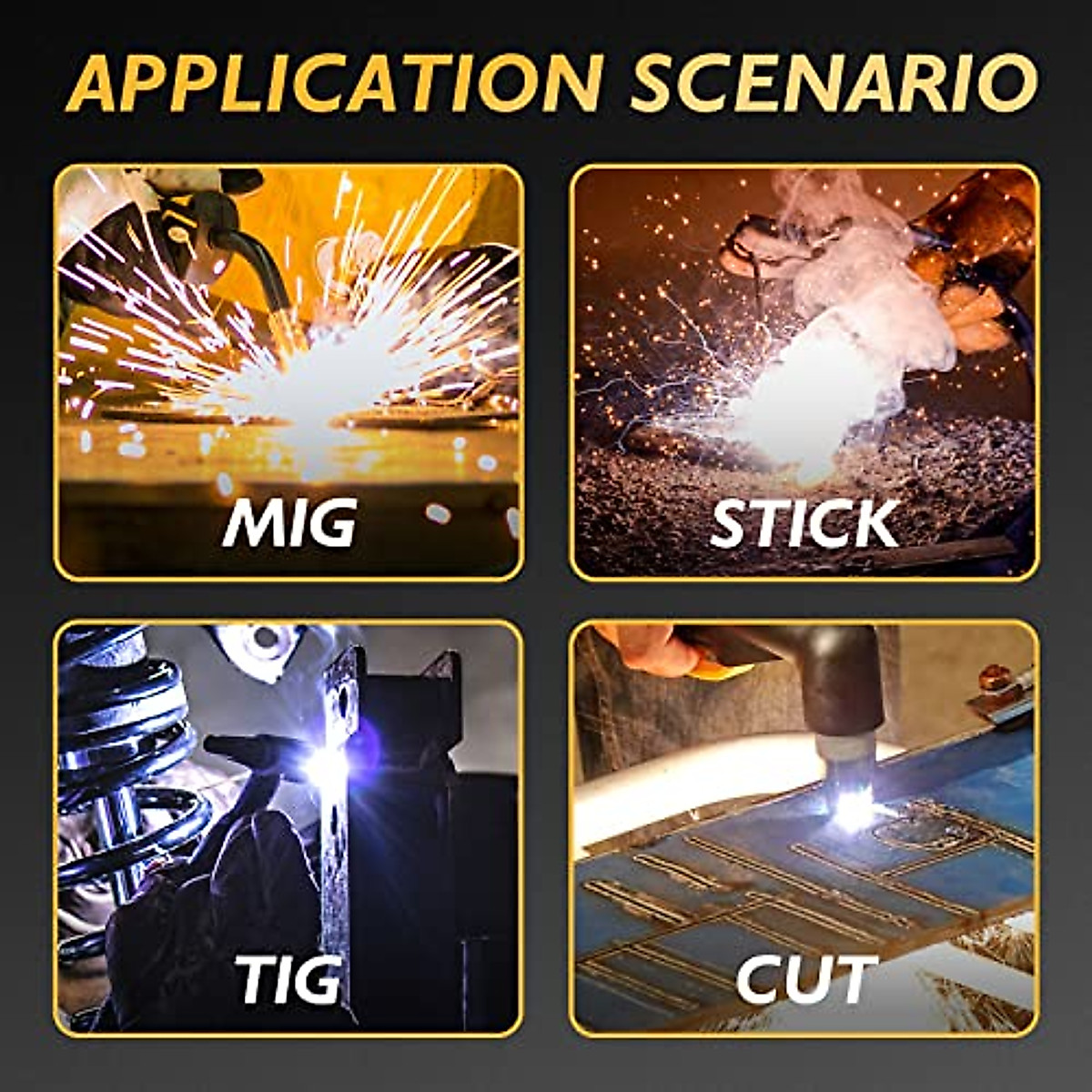 TOOLIOM Welding Helmet, True Color Auto Darkening 1/1/1/1 Large Viewing 3.94"x 3.27" Welder Mask Hood with Weld/Grind/Cut Mode for TIG MIG/MAG MMA