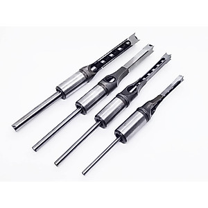 Square Hole Drill Bit Woodworking Auger Drill Bit Tool Set, Wood Mortising Chisel Countersink Bits