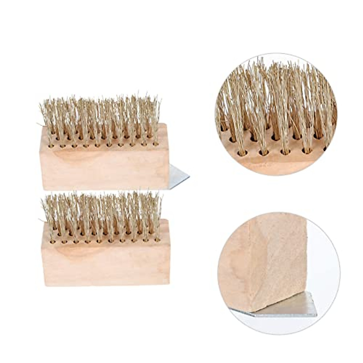 Yardenfun 2pcs Wire Weeding Brush Tile Tools Cleaning Brushes Tile Scrubber Carpet Cleaning Brush Floor Scrub Brush Garden Wire Brush Wooden Handle Brush Weeding Brush Garden Cleaning Supply