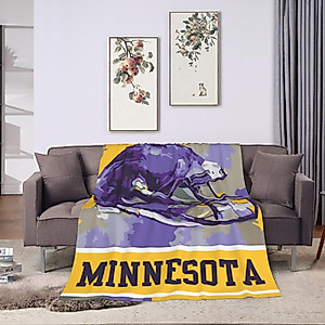 NELFNELZ Minnesota Flannel Throw Blanket ，Football Style Pride Paint Travel Blanket Gifts for Men Women Boy Decor Sofa Bed 50"x40"