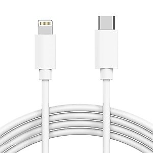 TALK WORKS Fast-Charge USB C to Lightning Cable MFi-Certified for Apple iPhone 13, 12, 11 Pro/Max/Mini, XR, XS/Max, X, 8, 7, 6, 5, SE, iPad, AirPods, Watch - 10ft Long, Heavy-Duty Cord, White