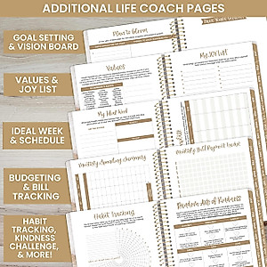 bloom daily planners 2024 Calendar Year Day Planner (January 2024 - December 2024) - 5.5” x 8.25” - Weekly/Monthly Agenda Organizer Book with Stickers & Bookmark - Brushed Beige