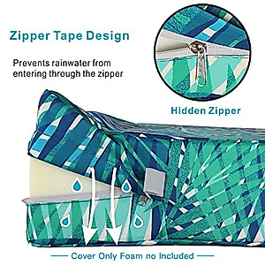 NettyPro Outdoor Cushion Slipcovers Waterproof 4 Pack Patio Chair Seat Cushion Covers with Zipper and Tie, 22 x 20 x 4 Inch, Replacement Cover Only