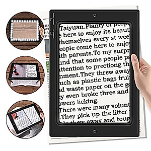 4X Magnifying Glass for Reading, 10＂x 6＂Large Full Page Magnifier with 50 Ultra-Bright LED Lights, Evenly Lit Perfect for Low Vision Person and Seniors