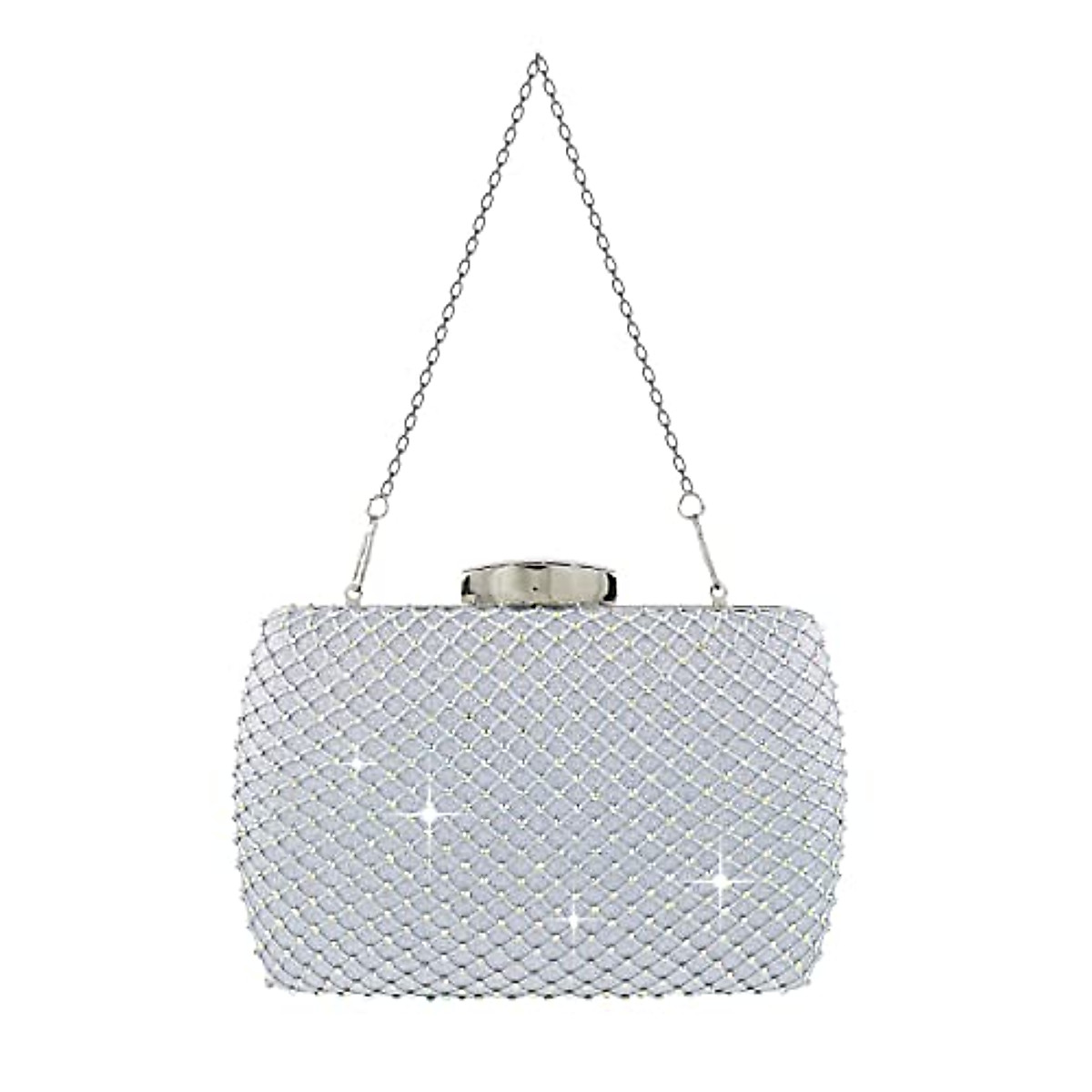 Bellawish Clutch Purse Rhinestone Silver Clutch Evening Formal Crystal Bag Wedding Purse Party Bridal HandBags for Women(Silver)
