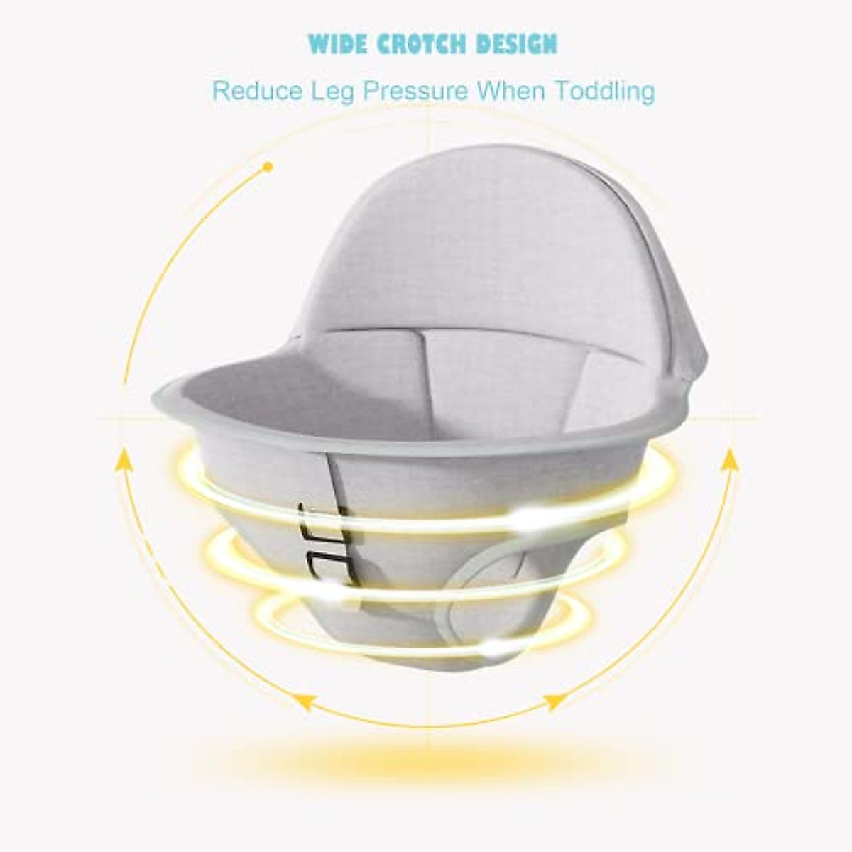 Jmoermif Baby Walkers with Enlarged Chassis and Easy Clean Tray, Universal Height Adjustable Walker Wheeled Walker, Anti-Rollover Folding Walker Suitable for Girls Boys 6-18Months Toddler Baby Walkers